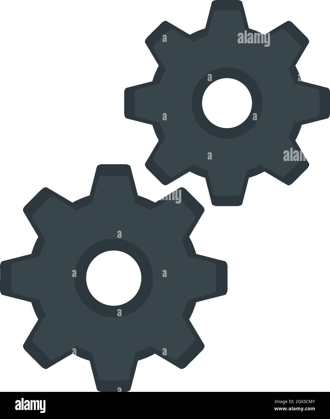 Gear wheel flat vector Cut Out Stock Images & Pictures - Alamy
