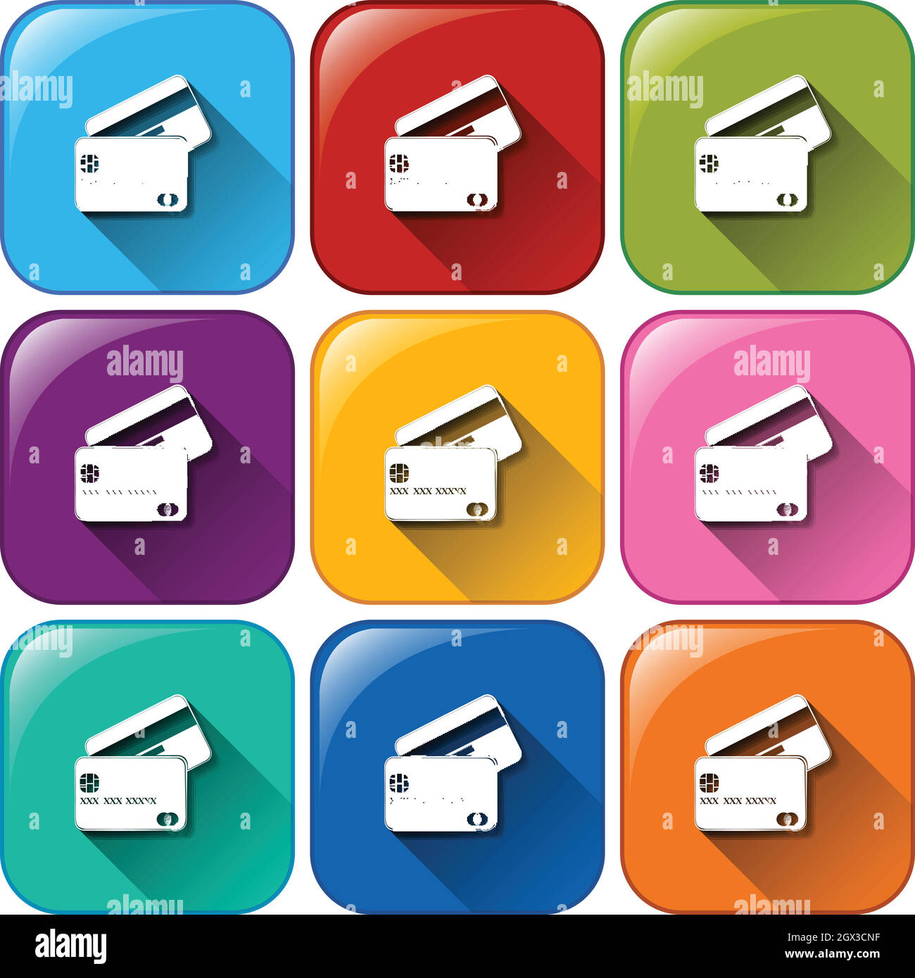 Rounded icons with cards Stock Vector Image & Art - Alamy