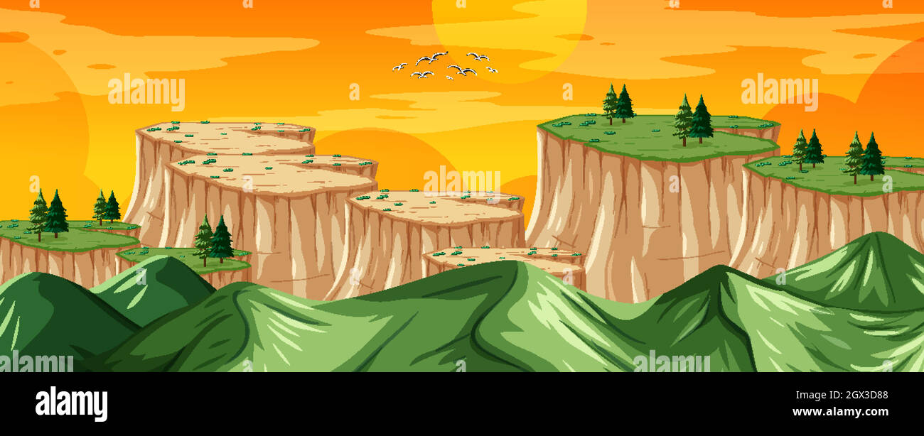 Rocky wild landscape view Stock Vector Images - Alamy