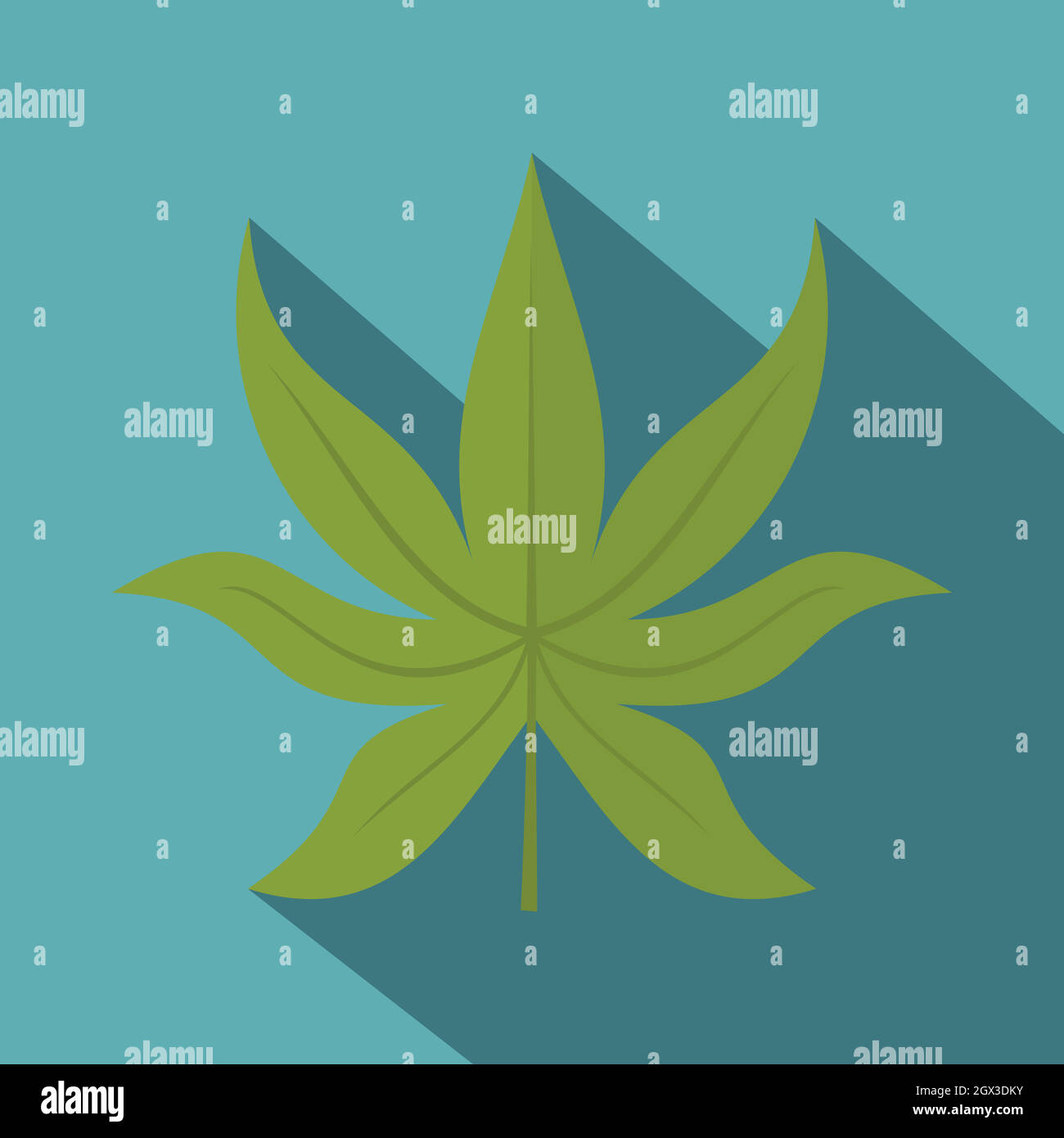 Green chestnut leaf icon, flat style Stock Vector Image & Art - Alamy