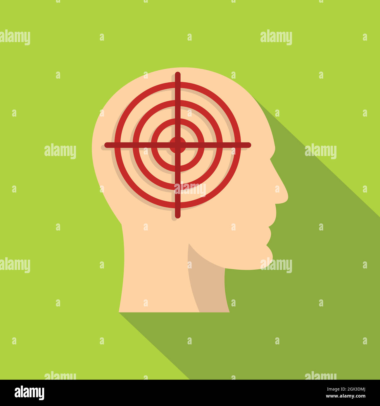 Human head with red crosshair icon, flat style Stock Vector Image & Art ...