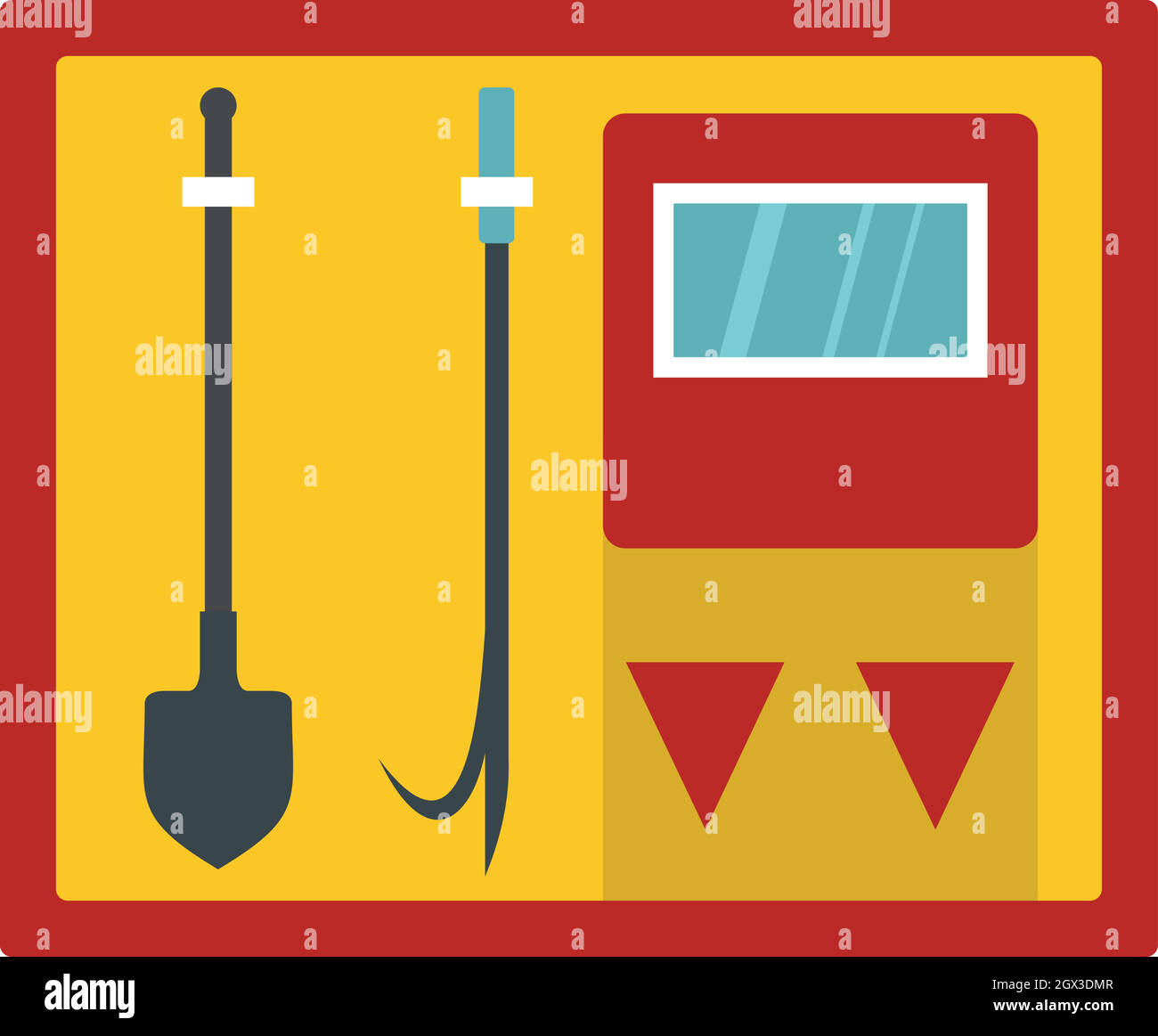 Fire shield with fire extinguishing tools icon Stock Vector Image & Art ...