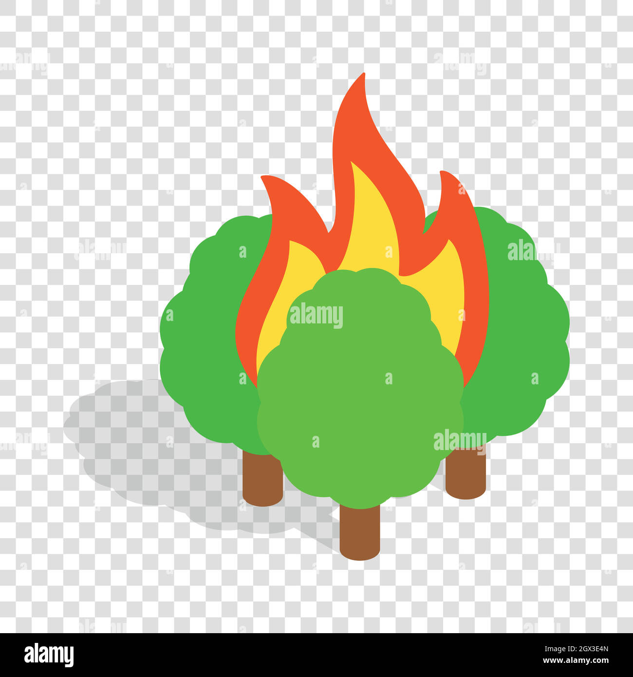 Burning trees isometric icon Stock Vector Image & Art - Alamy
