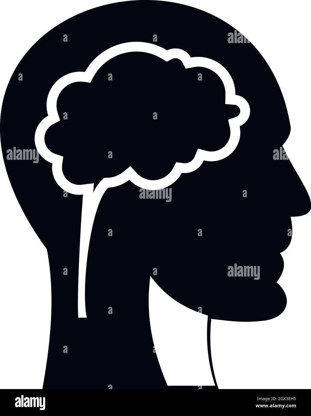 Brain head icon hi-res stock photography and images - Alamy