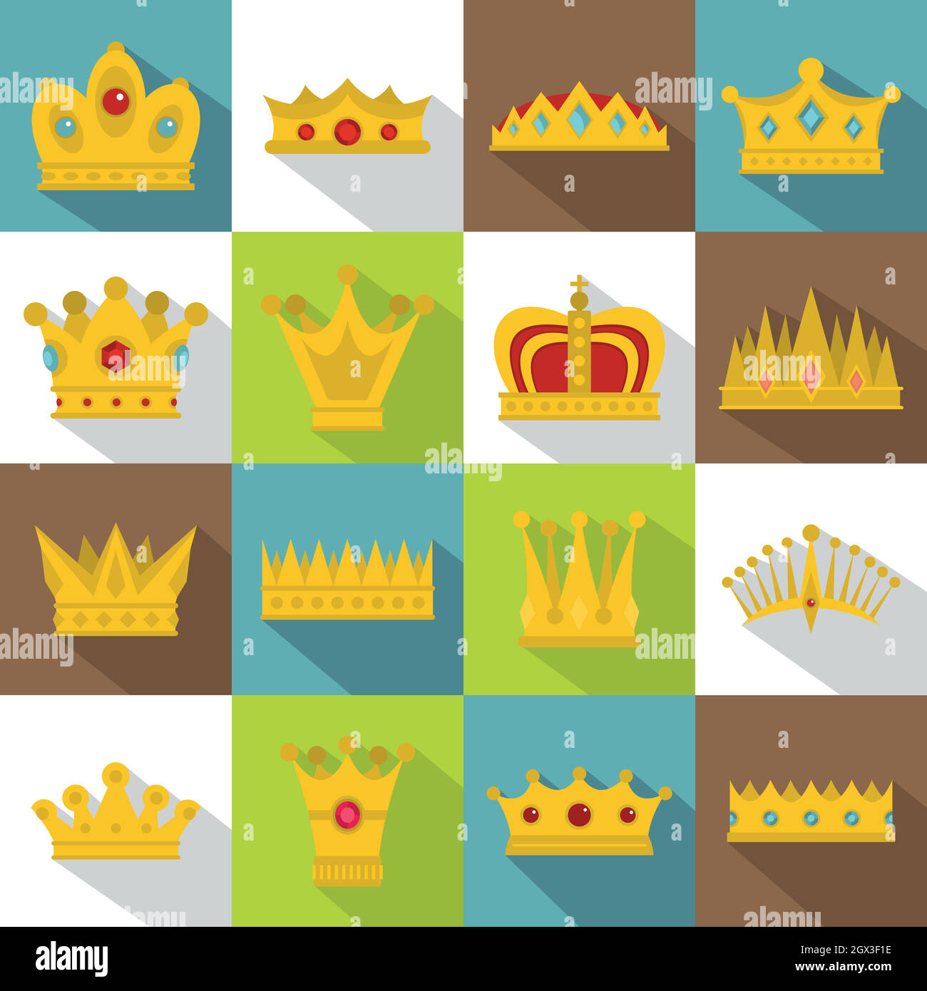 Crown icons vector color hi-res stock photography and images - Alamy