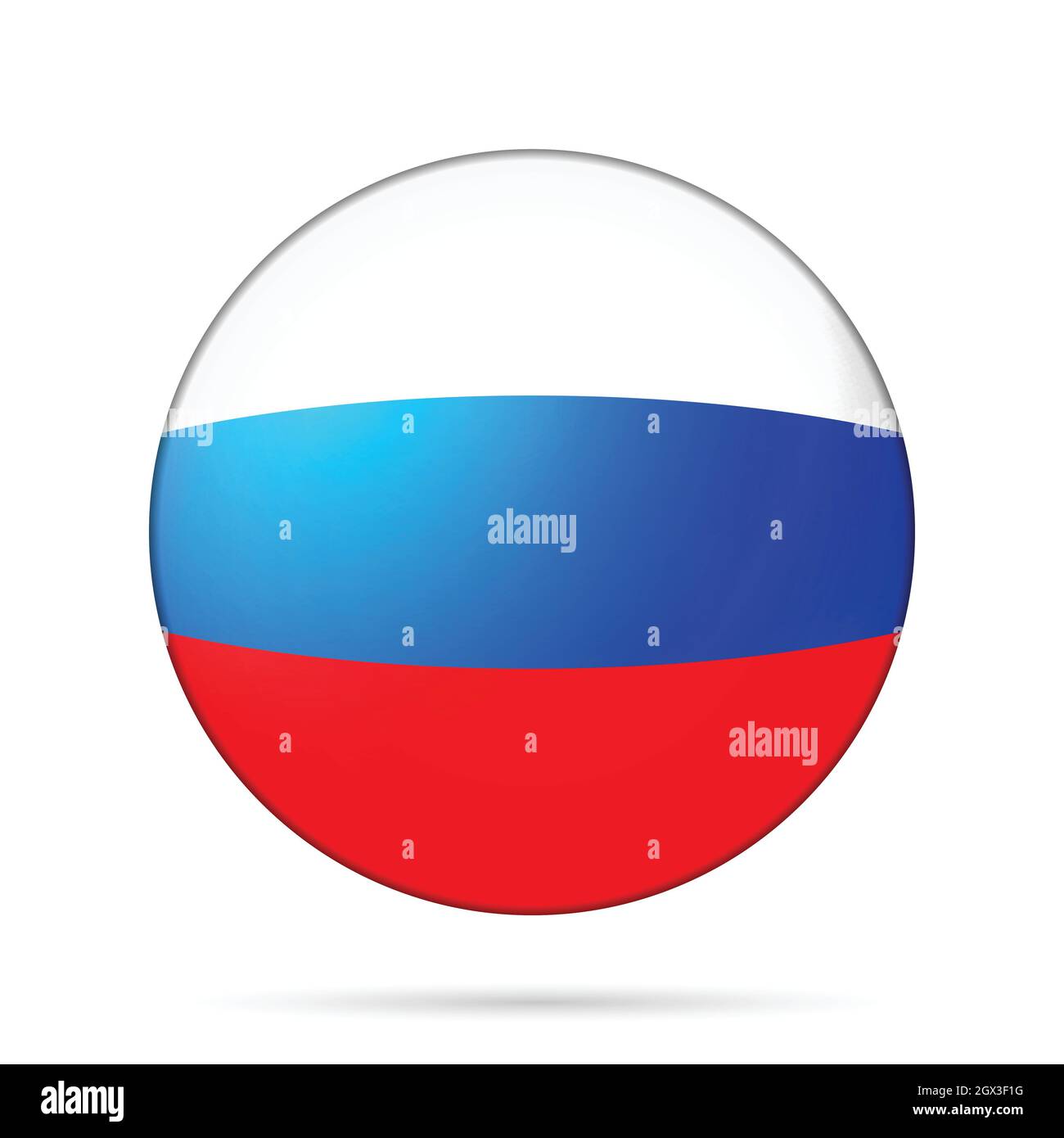 Glass light ball with flag of Russia. Round sphere, template icon ...