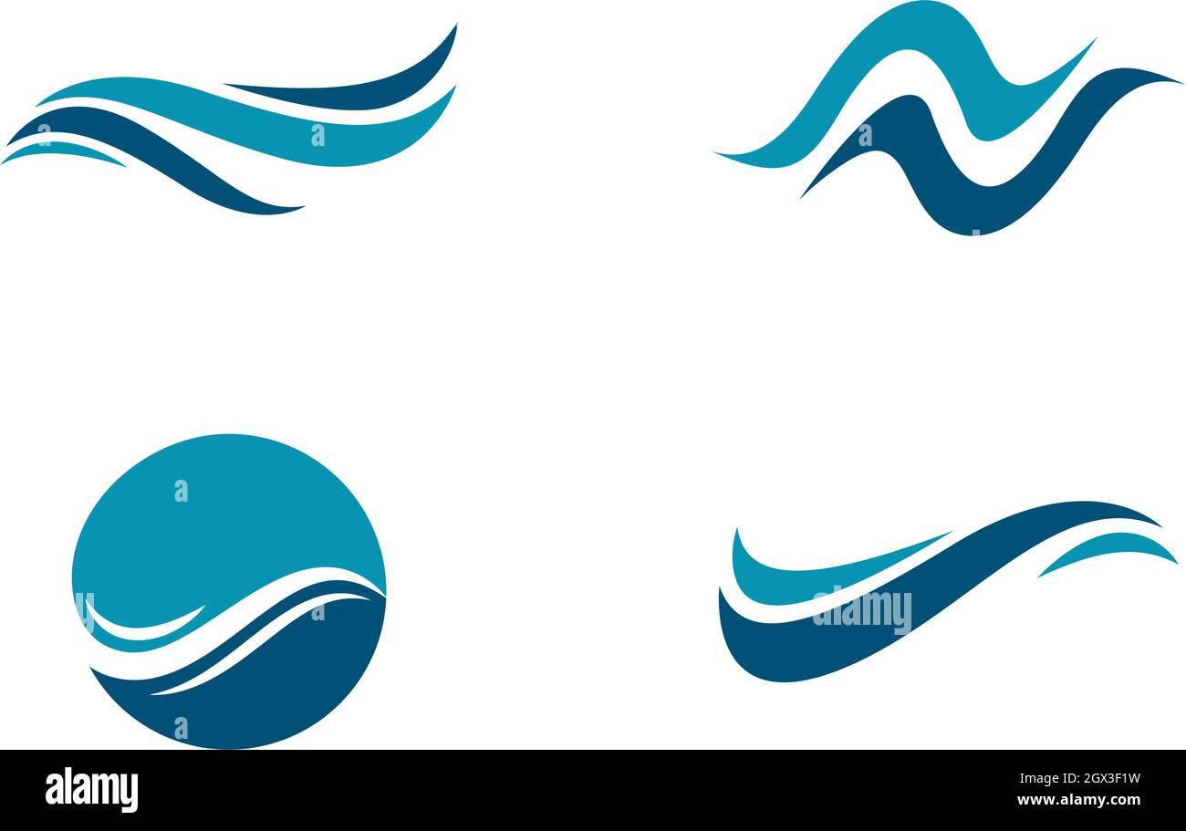 Water Wave symbol and icon Logo Template vector Stock Vector Image ...