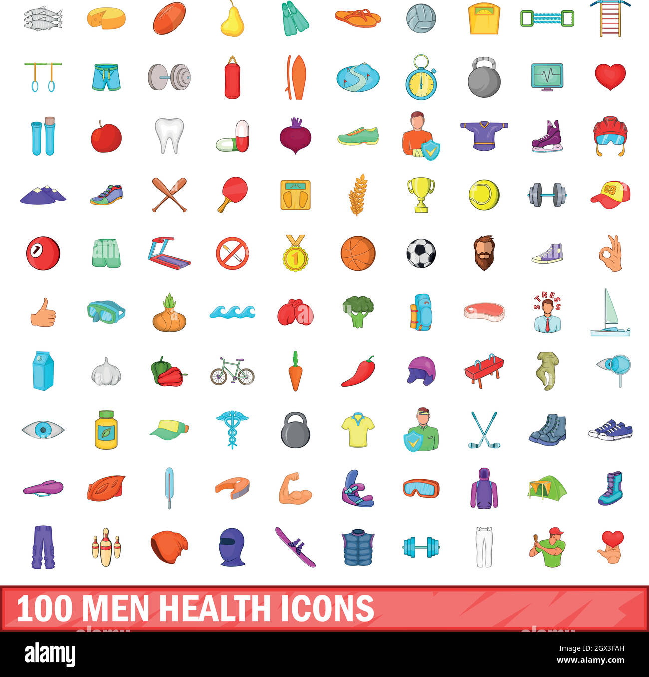 100 men health icons set, cartoon style Stock Vector Image & Art - Alamy