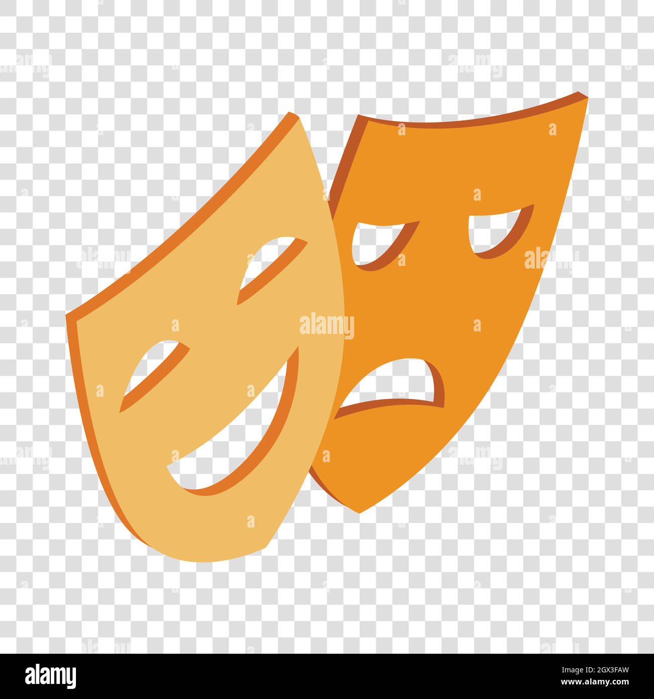 Comedy and tragedy theatrical masks isometric icon Stock Vector Image ...
