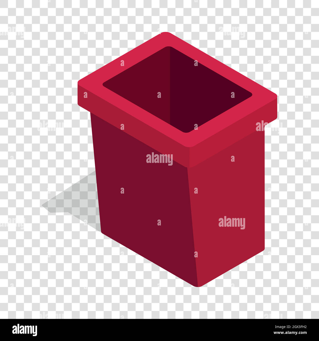 Burgundy trash bin isometric icon Stock Vector Image & Art - Alamy