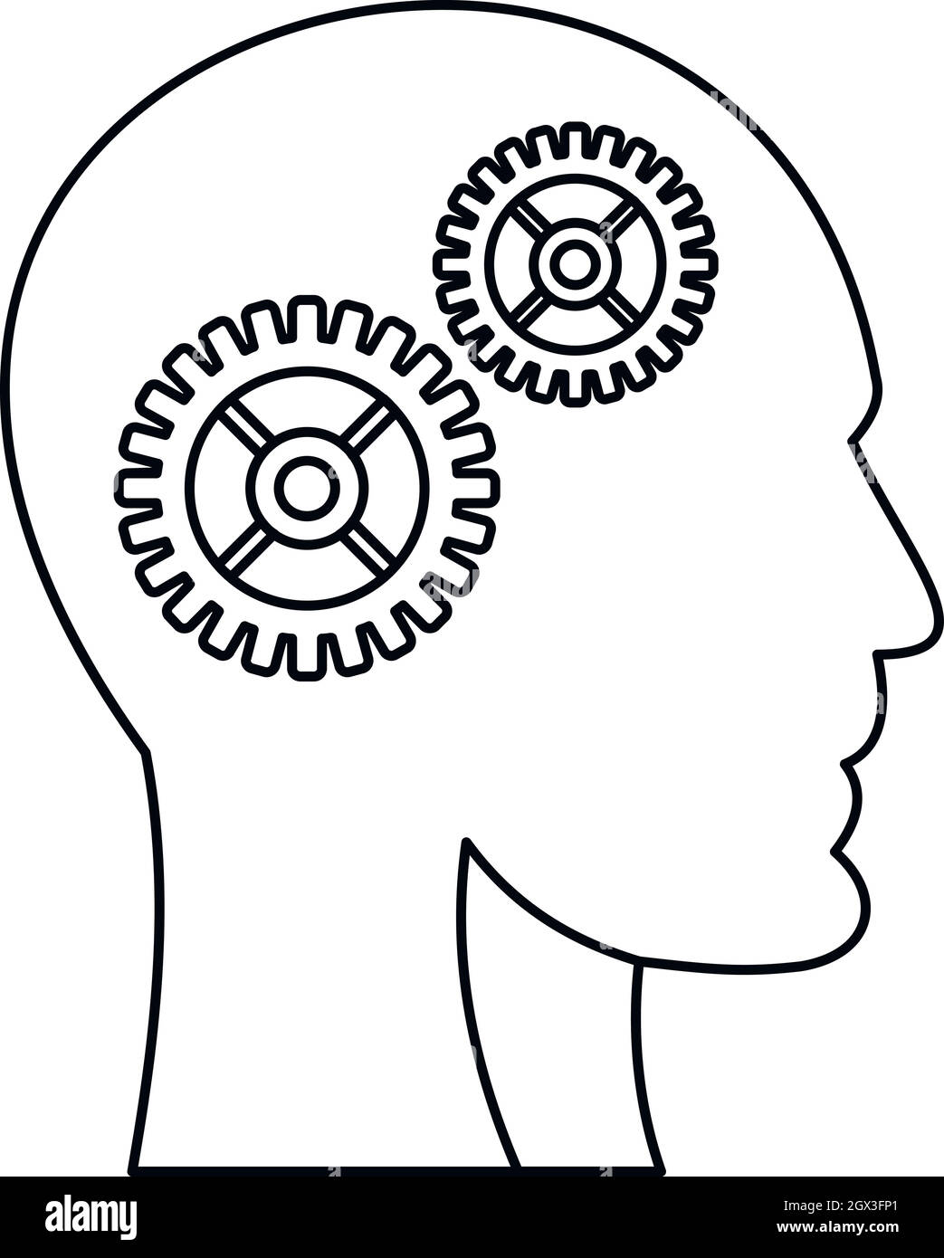 Machine thinking line icon Stock Vector Images - Alamy