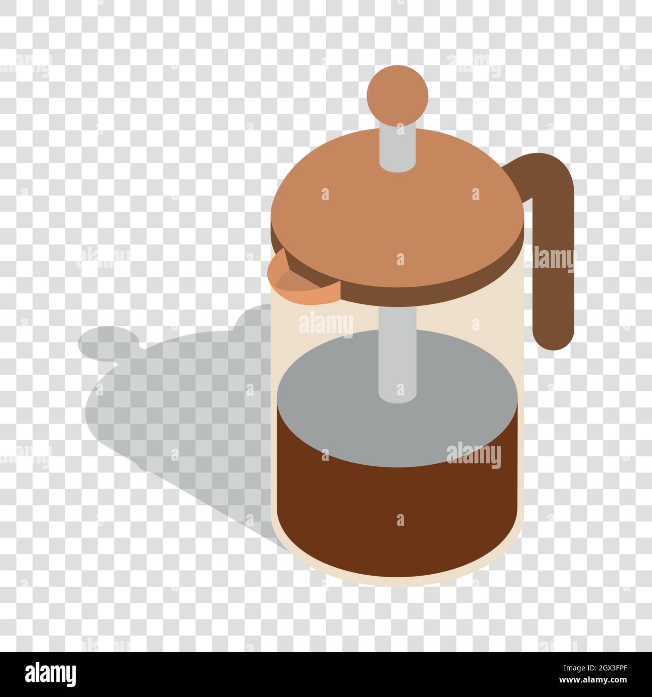 French press coffee maker isometric icon Stock Vector Image & Art - Alamy