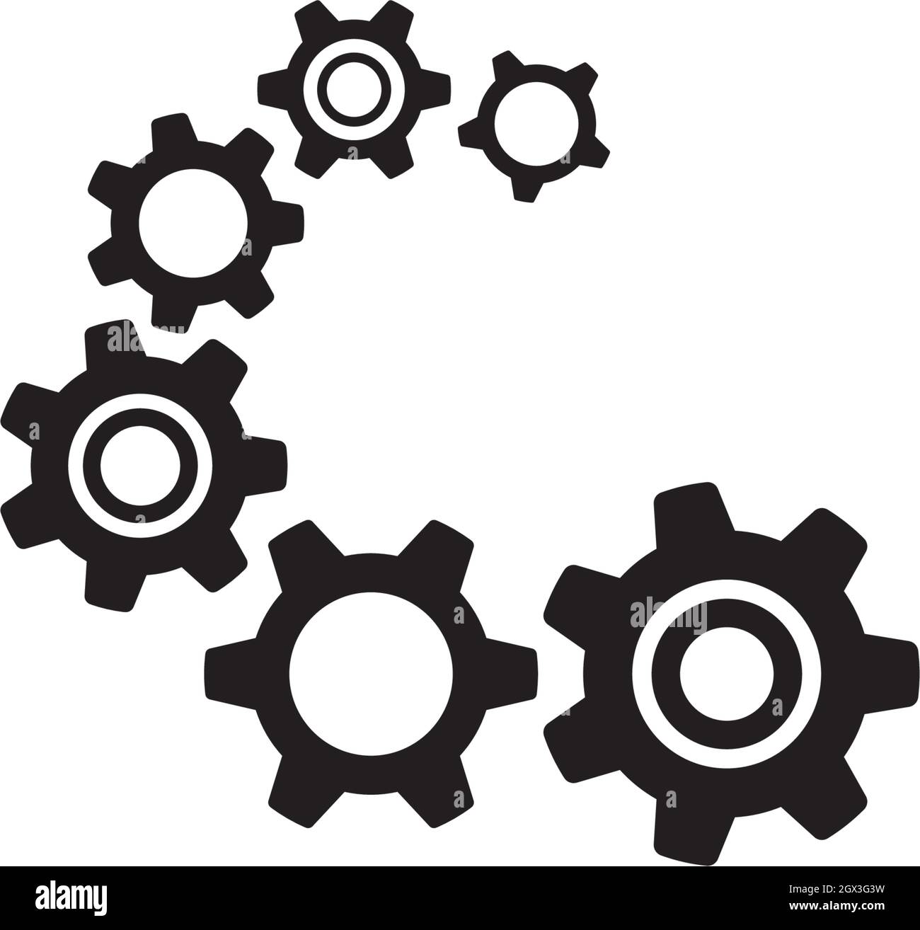 Gear vector icon illustration Black and White Stock Photos & Images - Alamy