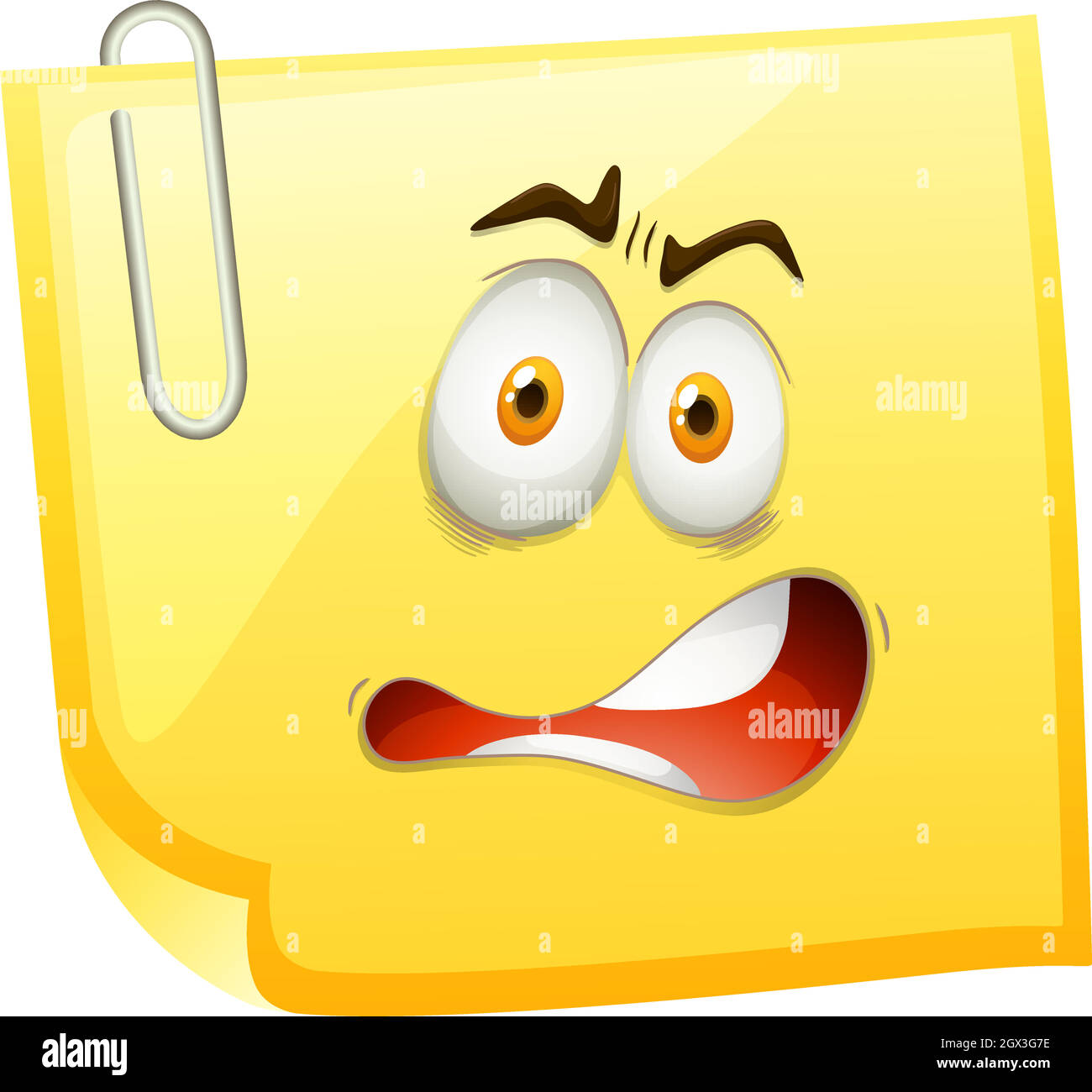 Shocking face on yellow paper Stock Vector Image & Art - Alamy