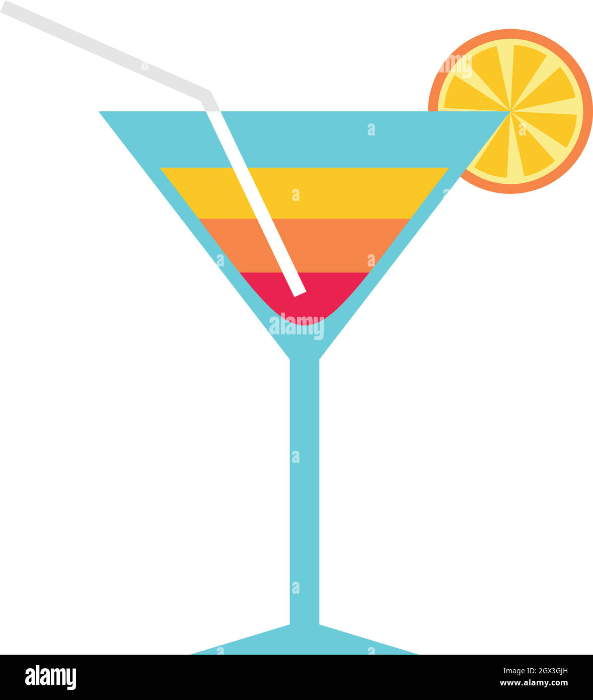 Tropical cocktail drawing icon Stock Vector Images - Alamy