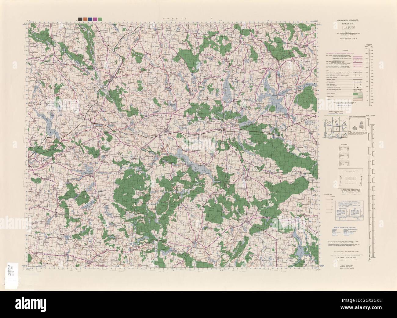 MAP CENTRAL EUROPE LABES 1944 Stock Photo - Alamy
