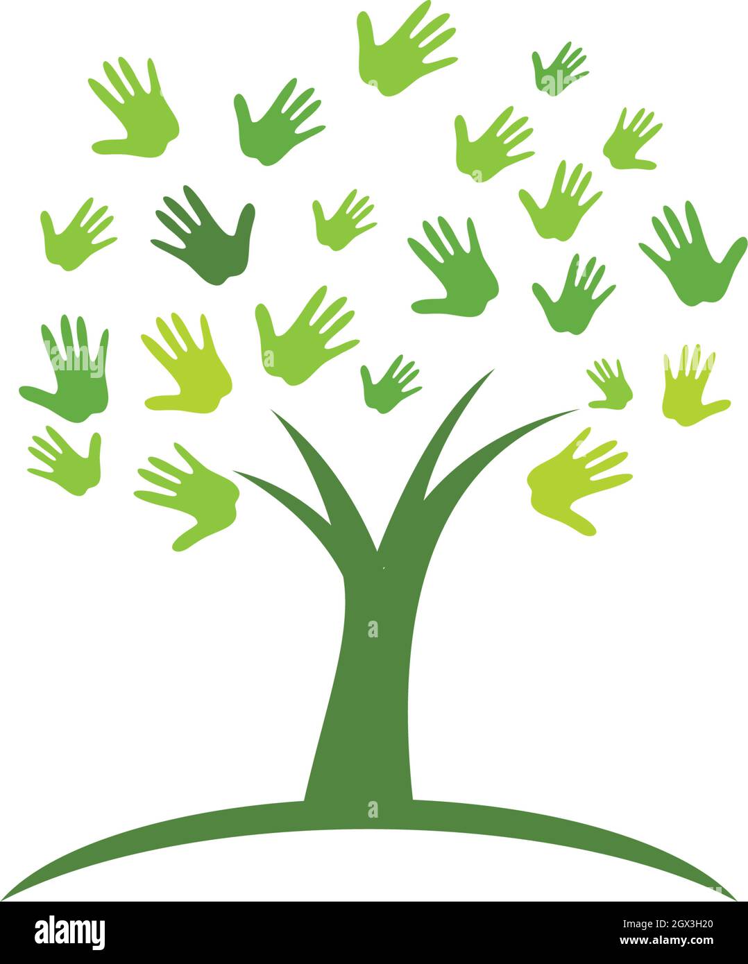 Hand Tree icon logo template vector illustration Stock Vector Image ...