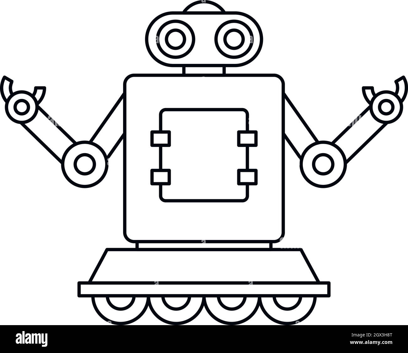 Black line industrial machine robotic Stock Vector Images - Alamy