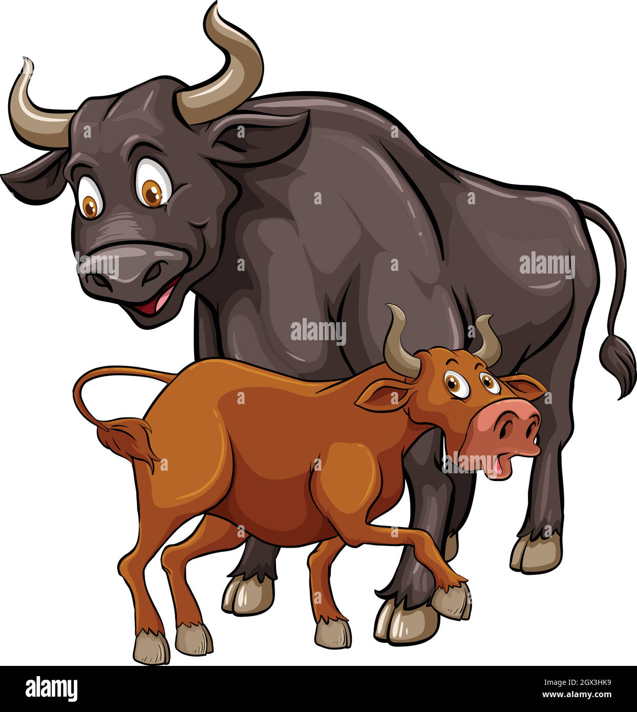 Bulls in black and brown color Stock Vector Image & Art - Alamy