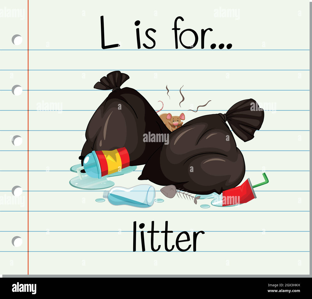 Flashcard letter L is for litter Stock Vector Image & Art - Alamy