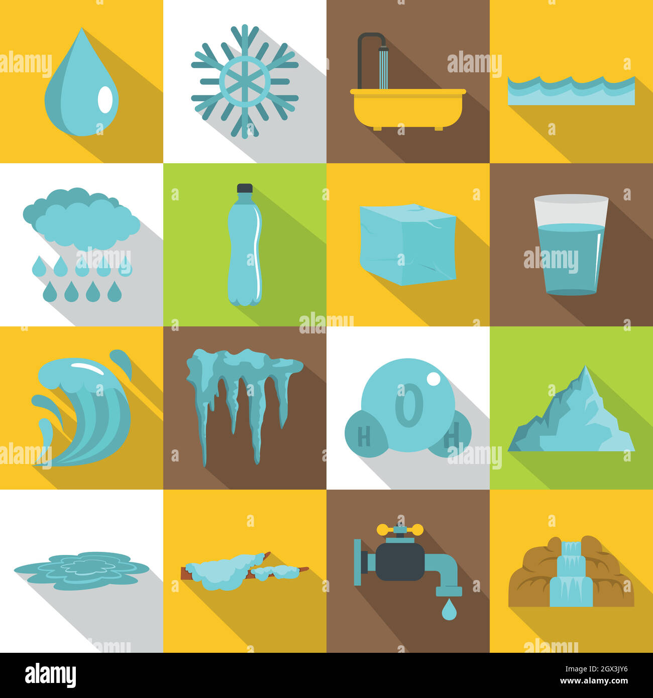 Water icons set, flat style Stock Vector Image & Art - Alamy