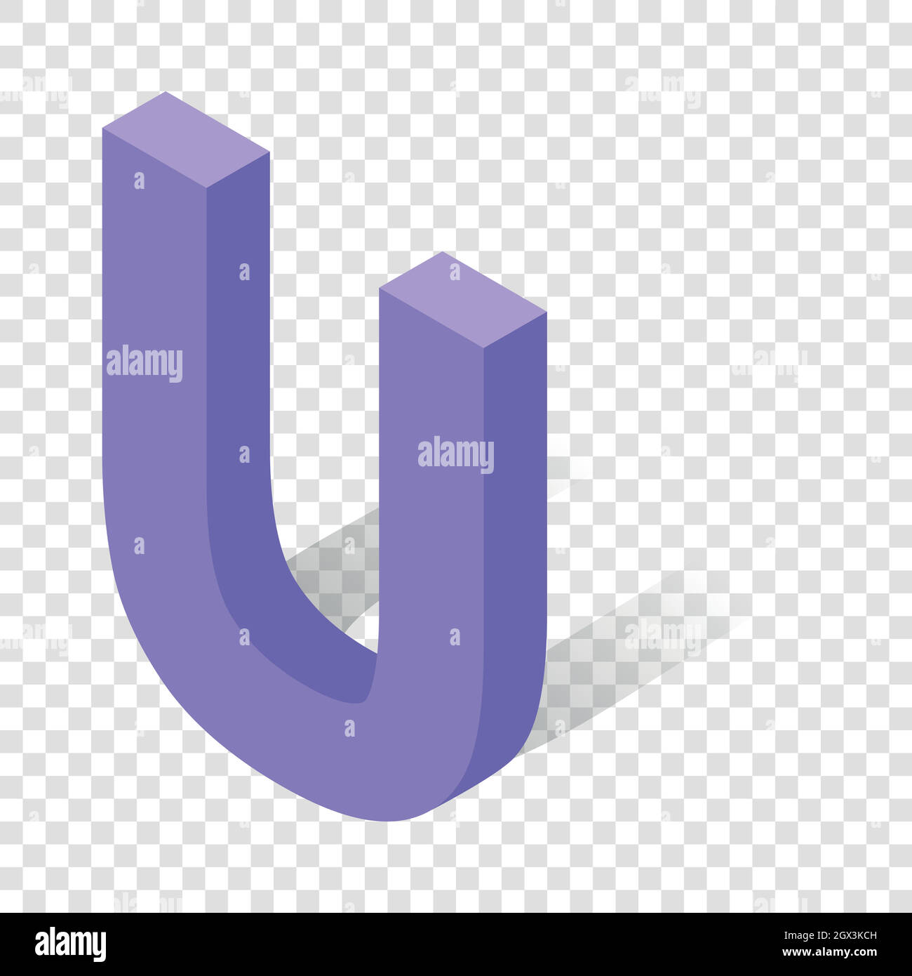 U letter in isometric 3d style with shadow Stock Vector Image & Art - Alamy