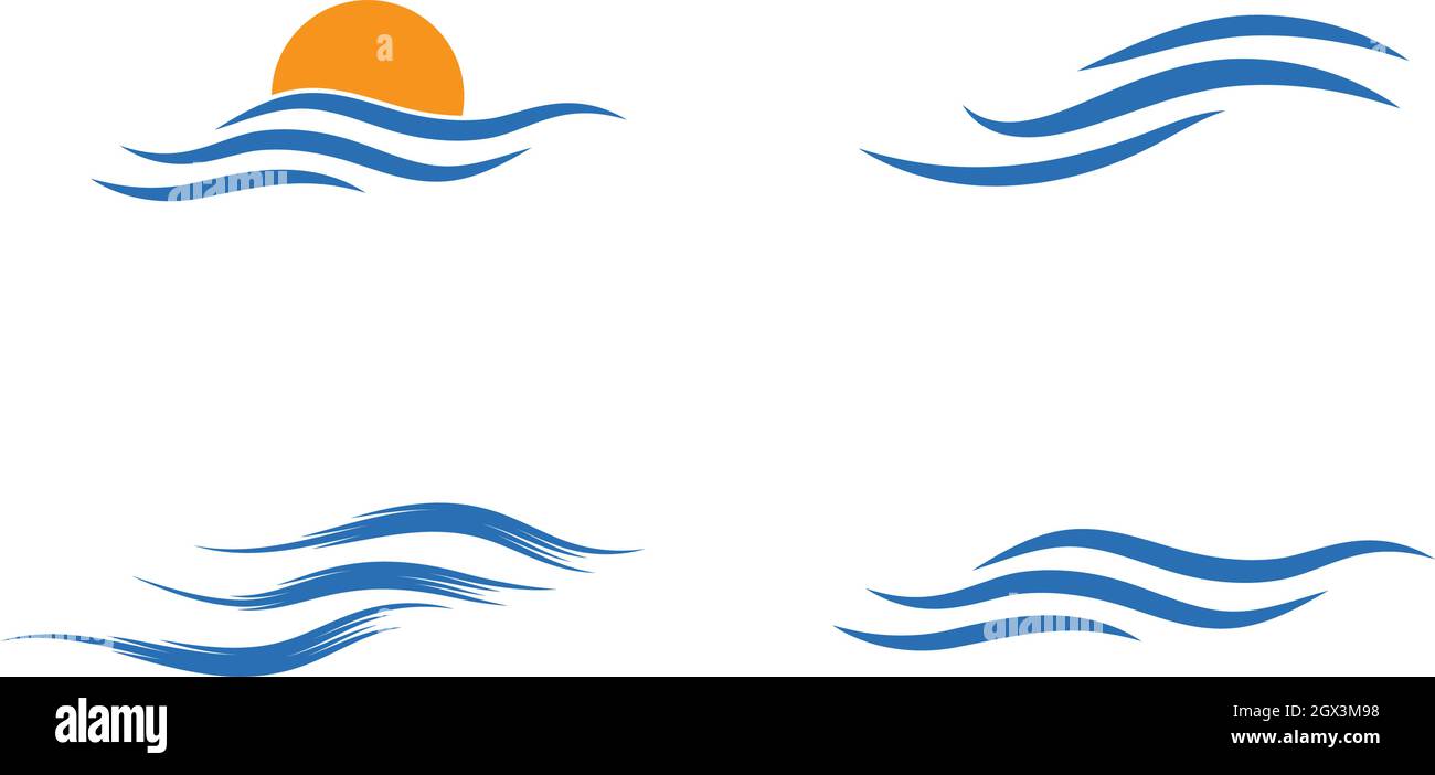 Water Wave symbol and icon Logo Template vector Stock Vector Image ...
