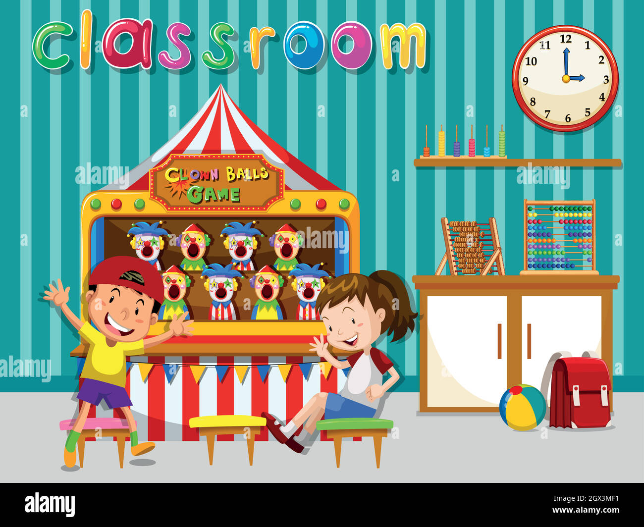 Children playing in classroom Stock Vector Image & Art - Alamy