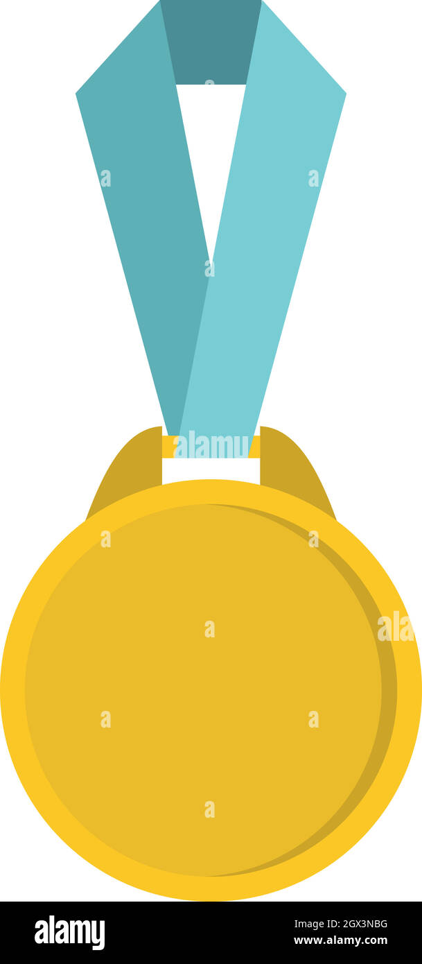 Round medal with ribbon icon, flat style Stock Vector Image & Art - Alamy
