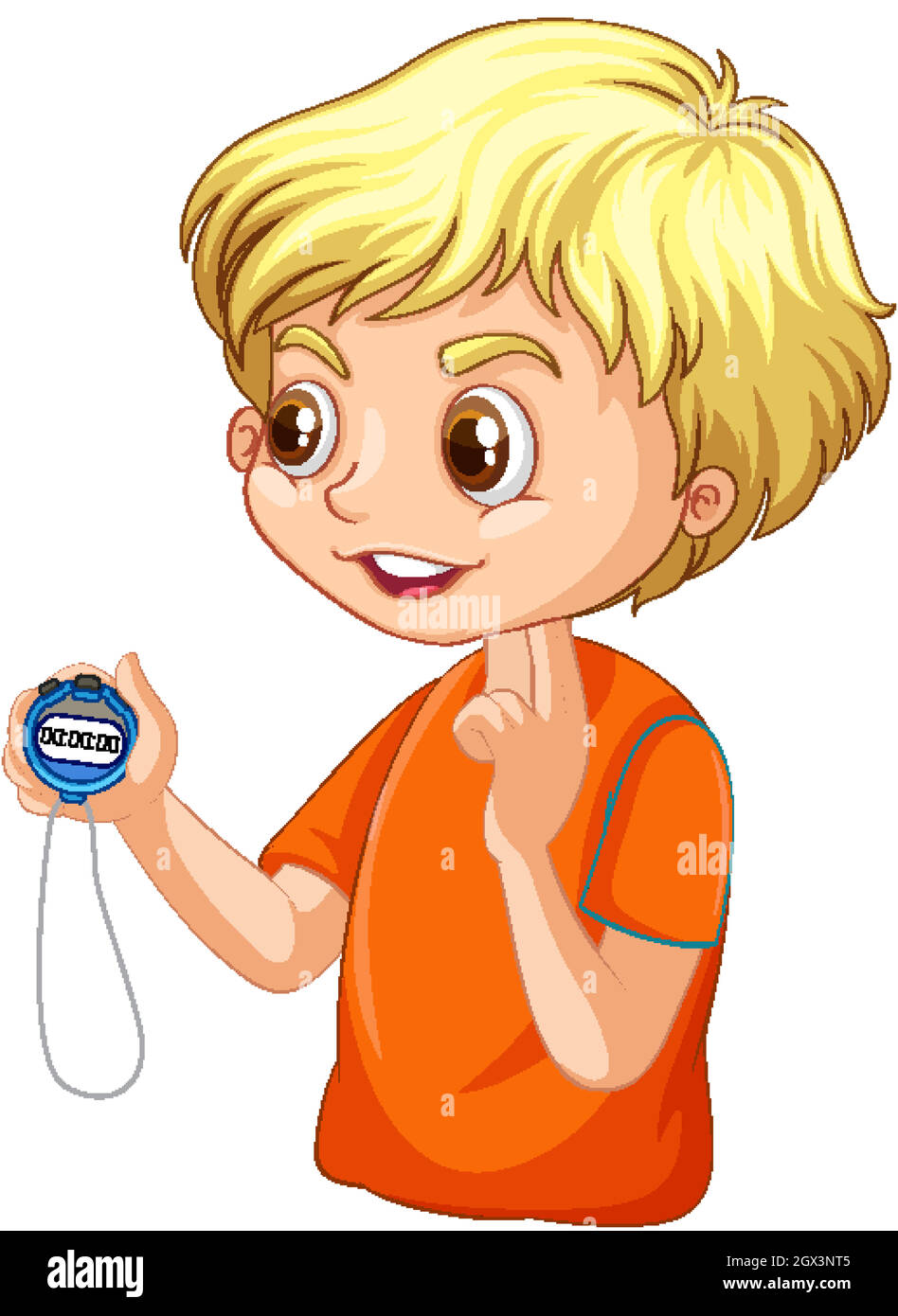 A coach boy cartoon character holding a timer Stock Vector Image & Art ...