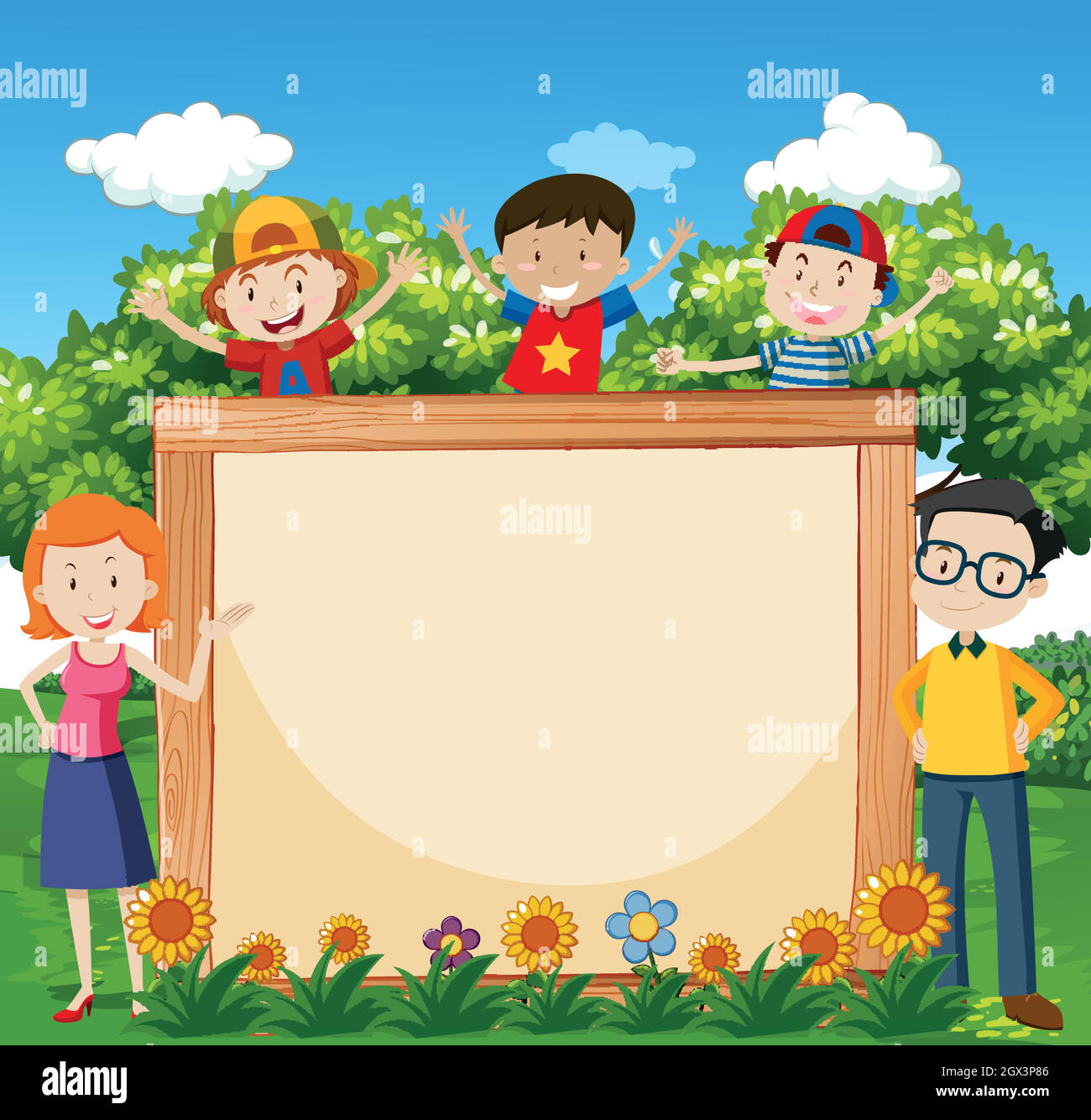 Frame in garden Stock Vector Images - Alamy