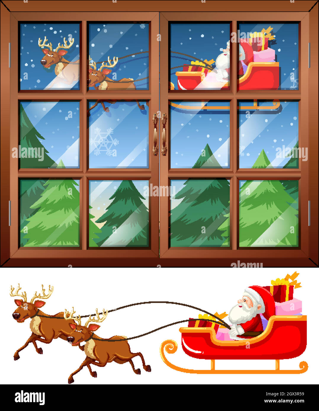 Santa sleigh flying hi-res stock photography and images - Alamy