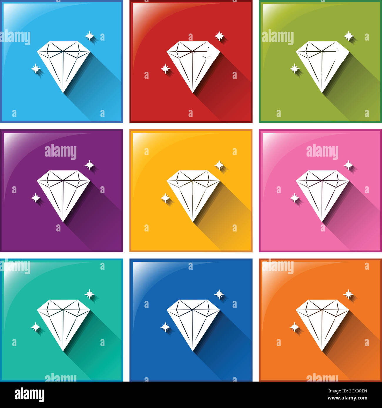 Icons with sparkling diamonds Stock Vector Image & Art - Alamy