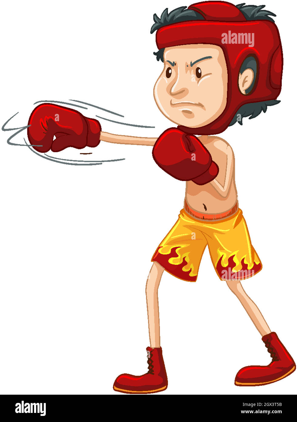 Athlete doing boxing on white background Stock Vector Image & Art - Alamy