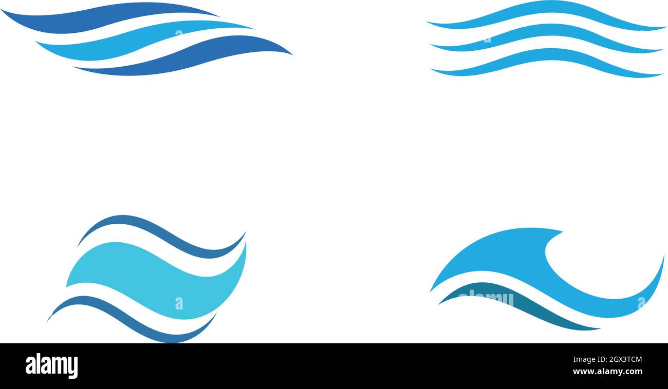 Water Wave symbol and icon Logo Template vector Stock Vector Image ...