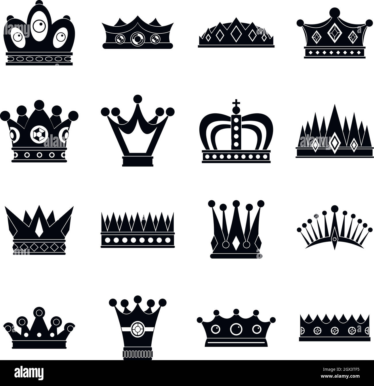 Gold crown icons hi-res stock photography and images - Alamy