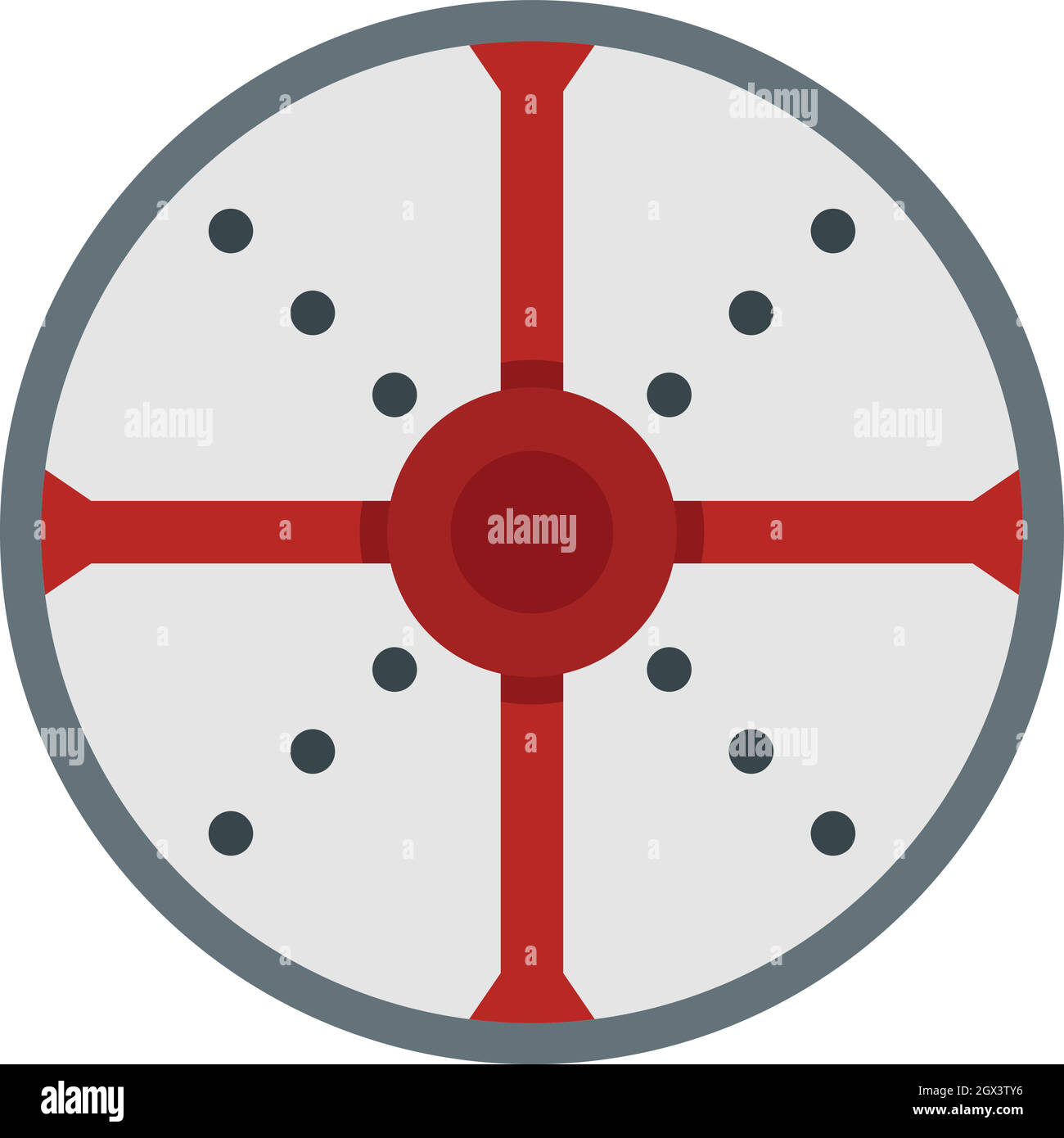 Round shield icon, flat style Stock Vector Image & Art - Alamy