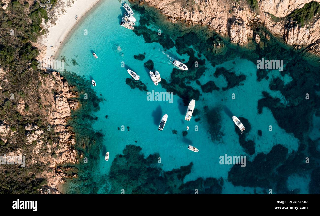 View from above, stunning aerial view of Mortorio island with a ...