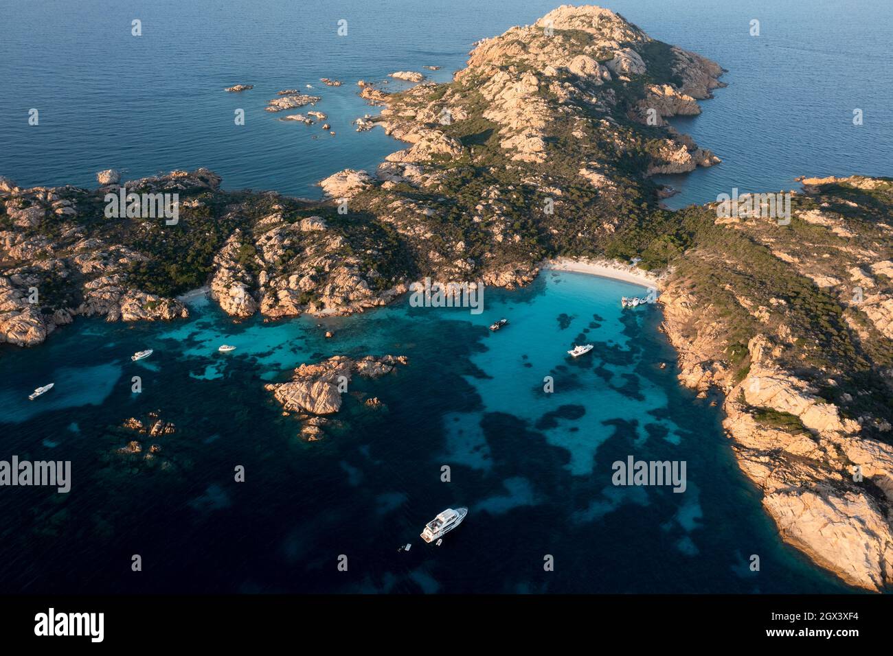 View from above, stunning aerial view of Mortorio island with a ...