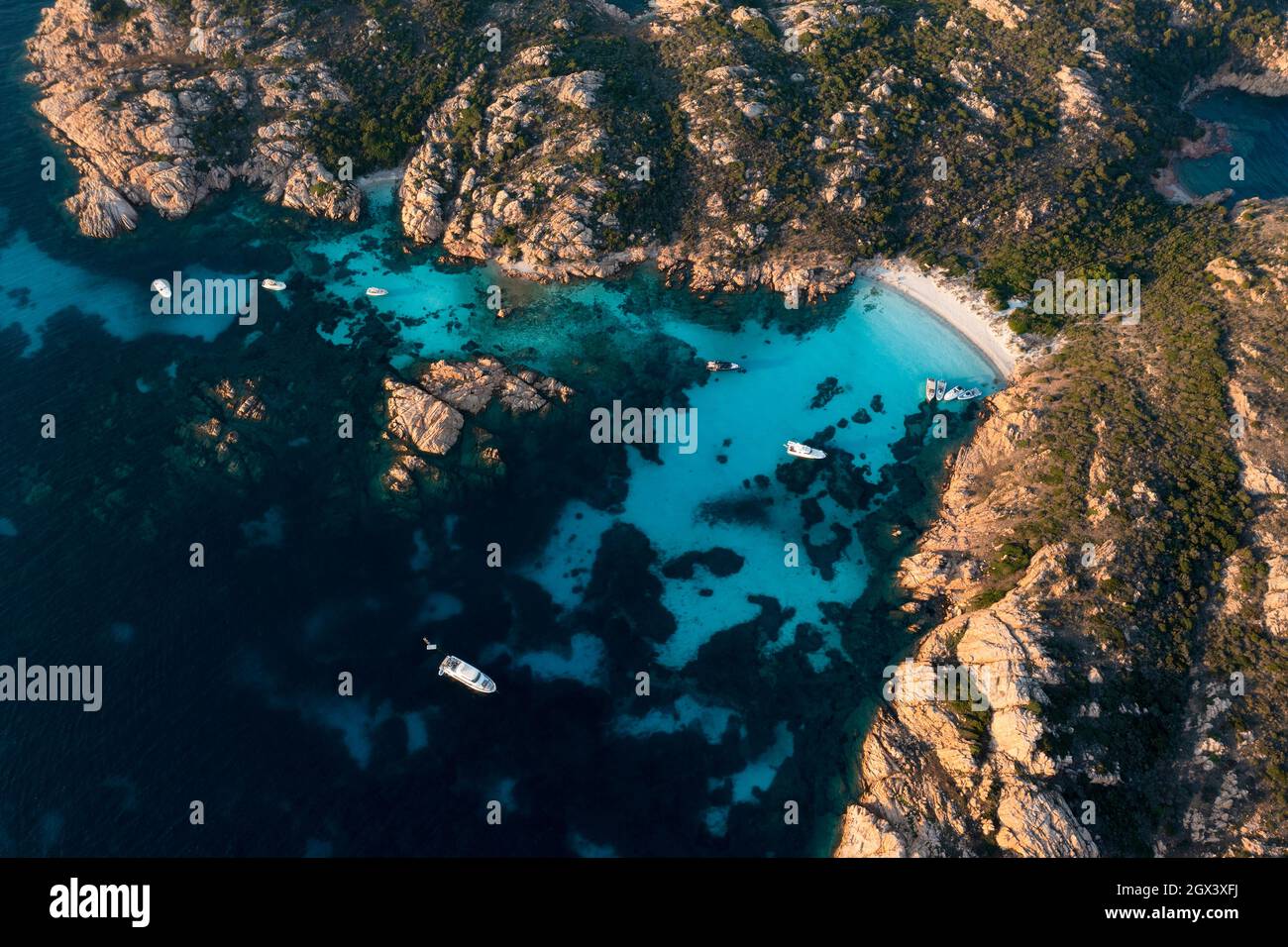 View from above, stunning aerial view of Mortorio island with a ...