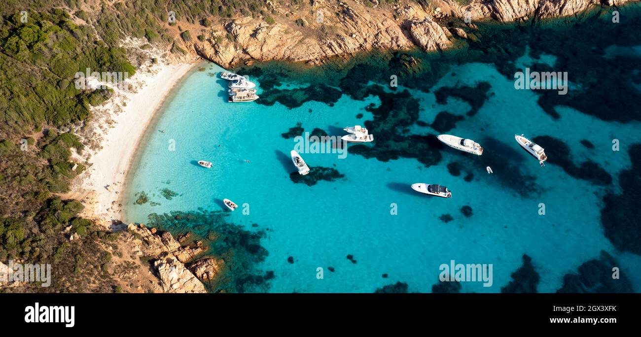 View from above, stunning aerial view of Mortorio island with a ...