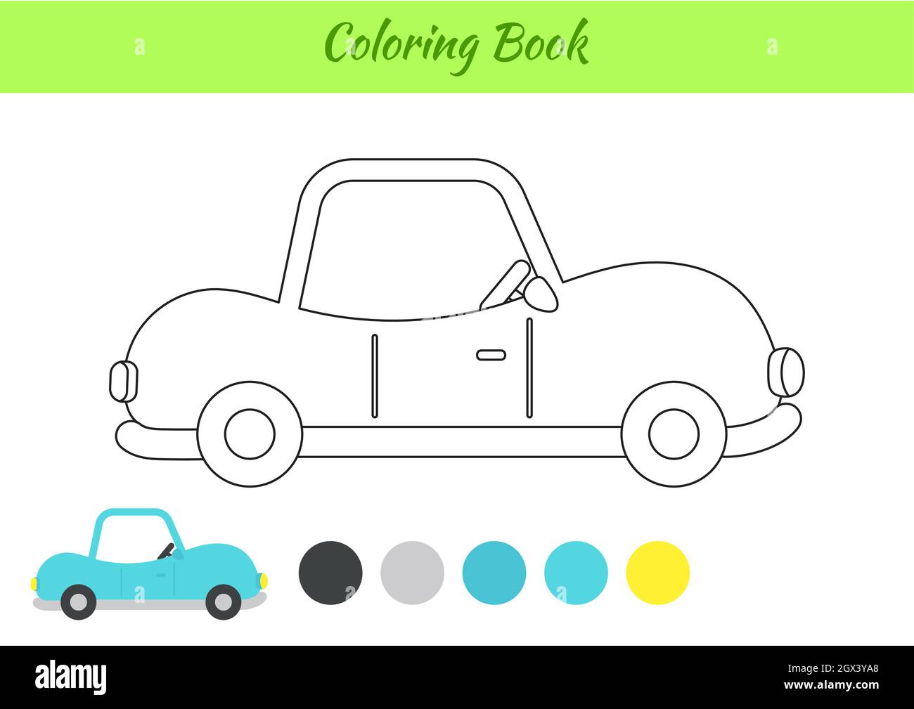 Coloring book car for children. Educational activity page for preschool ...
