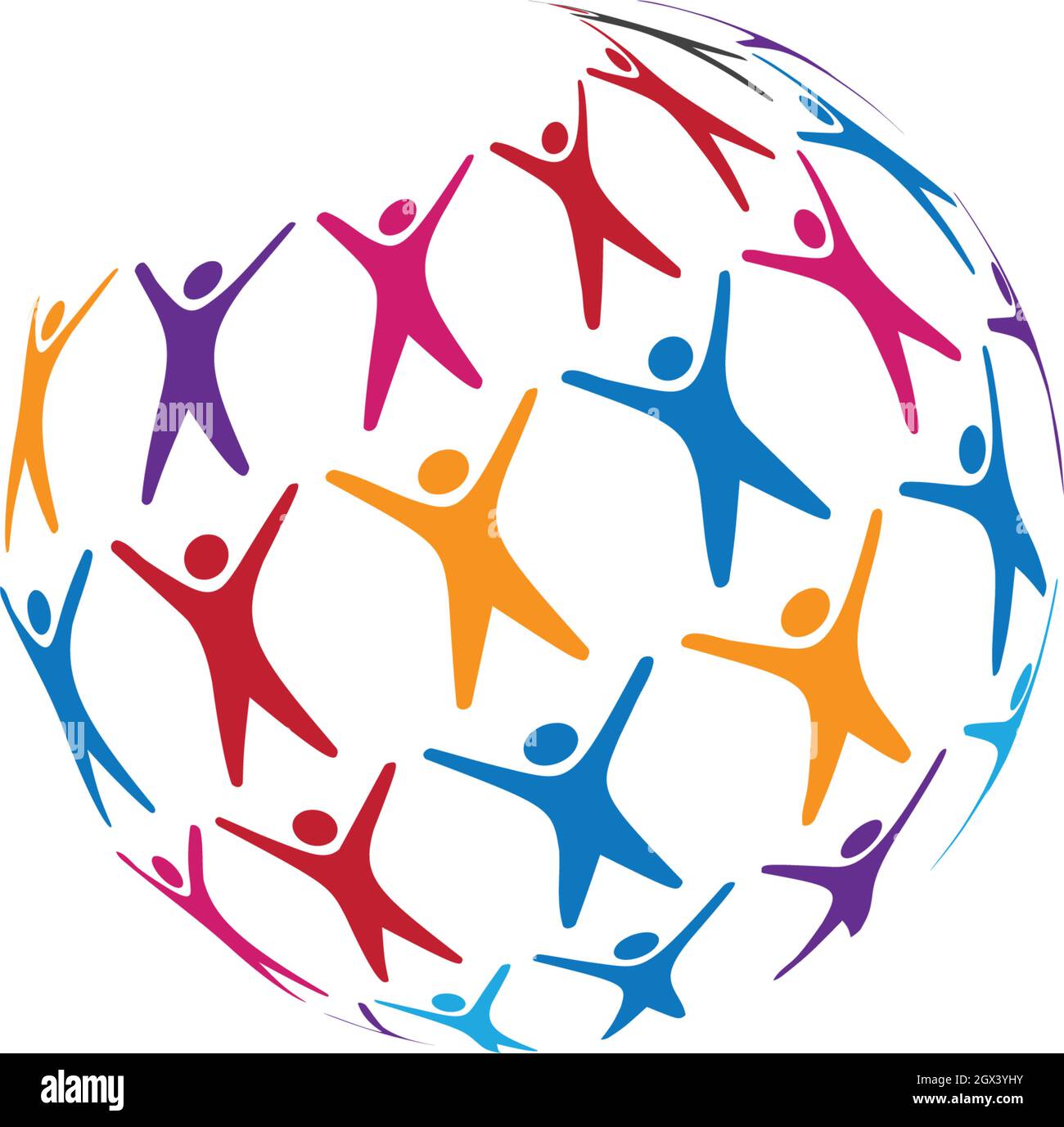 Globe community logo design team hi-res stock photography and images ...