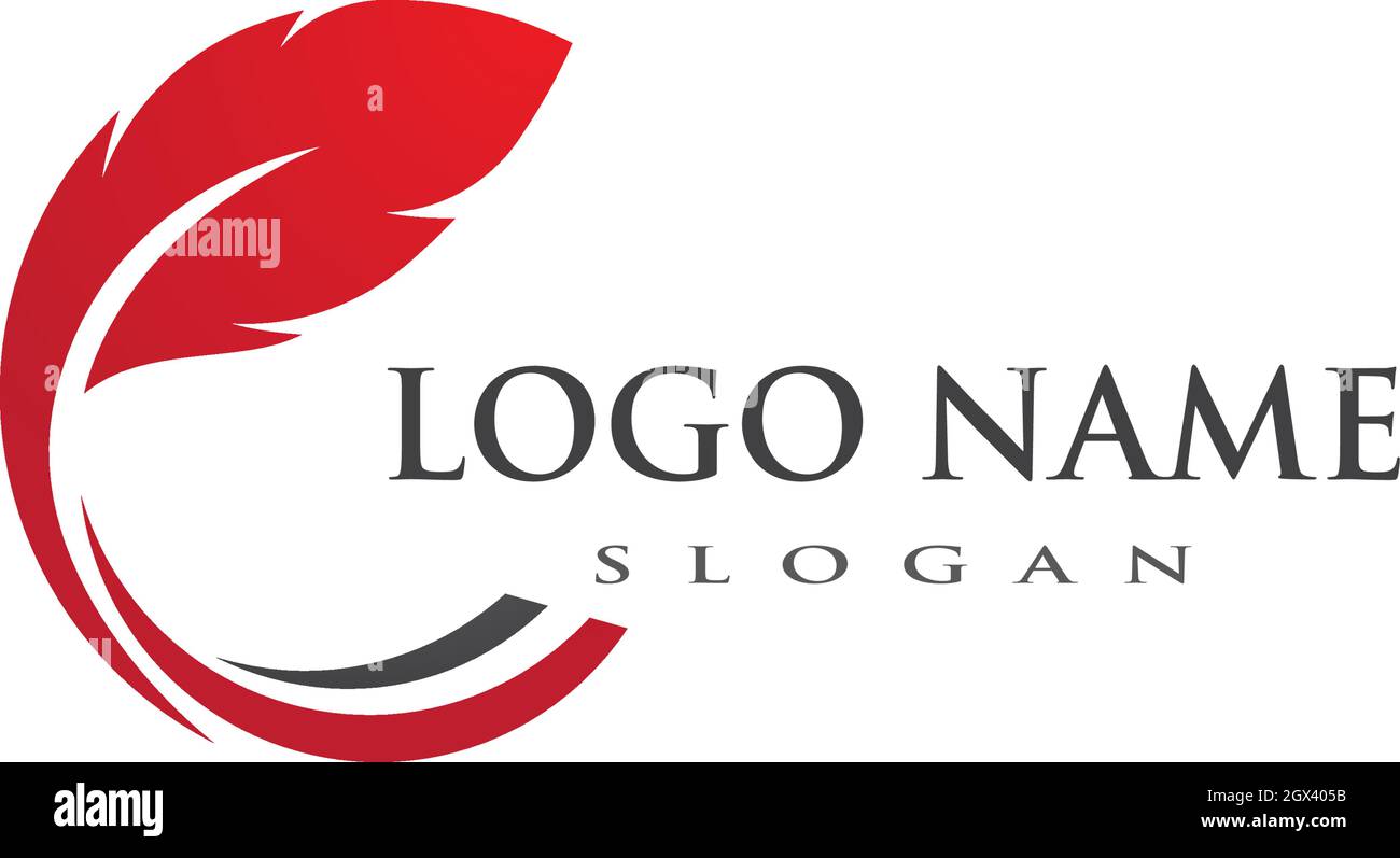 Feather Logo template Vector illustration Stock Vector Image & Art - Alamy