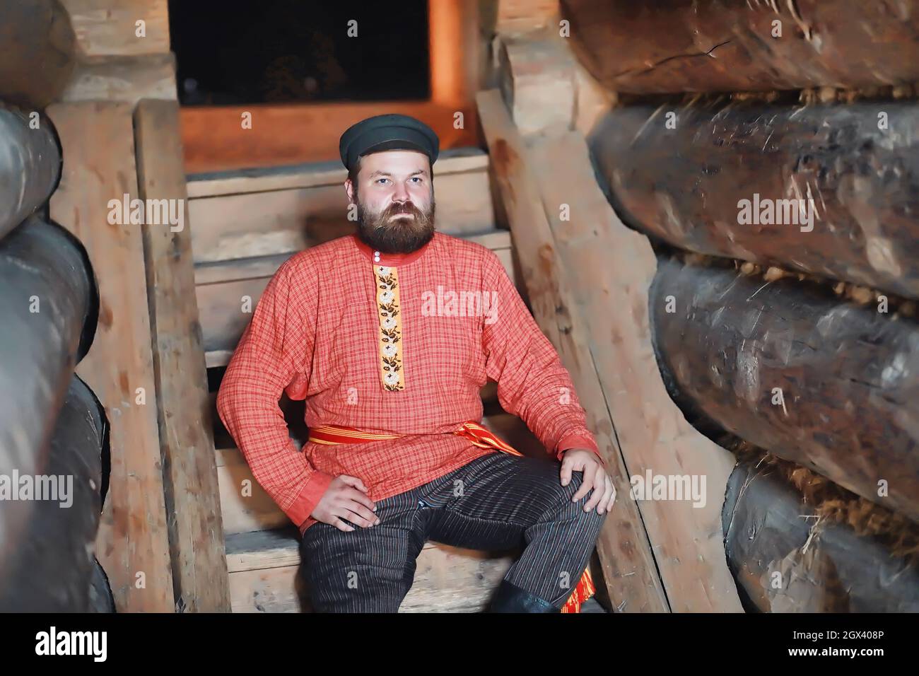 Traditional Slavic rituals in the rustic style. Outdoor in summer ...