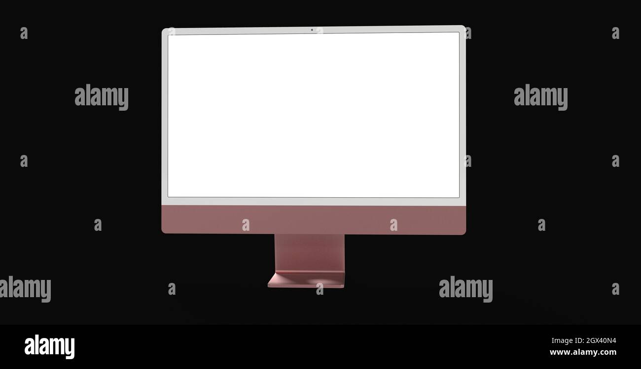 Modern computer monitor mockup with copyspace on the screen isolated on ...