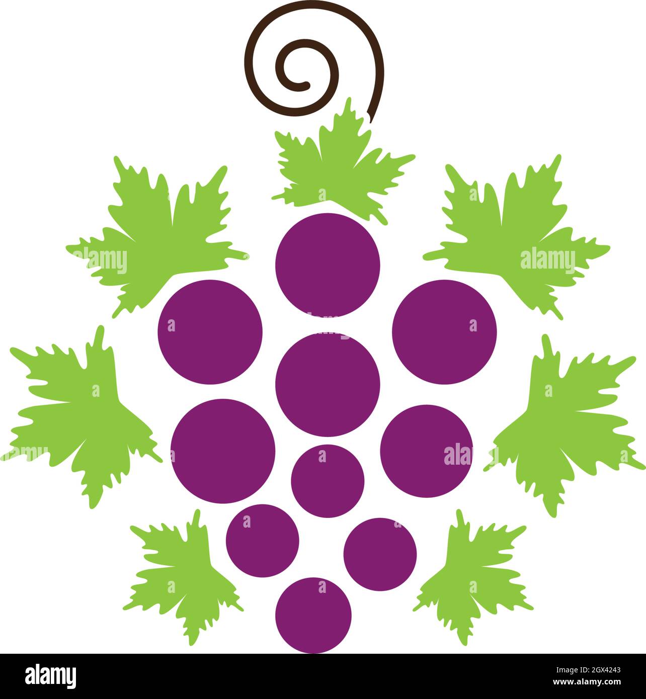 Grape with leaf icon vector template Stock Vector Image & Art - Alamy