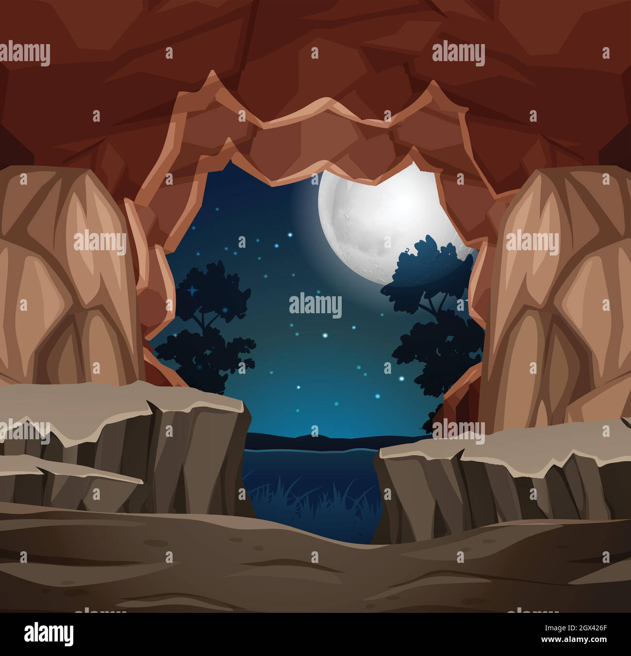 Cave entrance drawing hi-res stock photography and images - Alamy