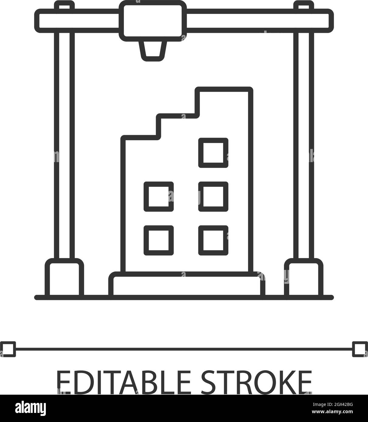 3d printed building design linear icon Stock Vector Image & Art - Alamy