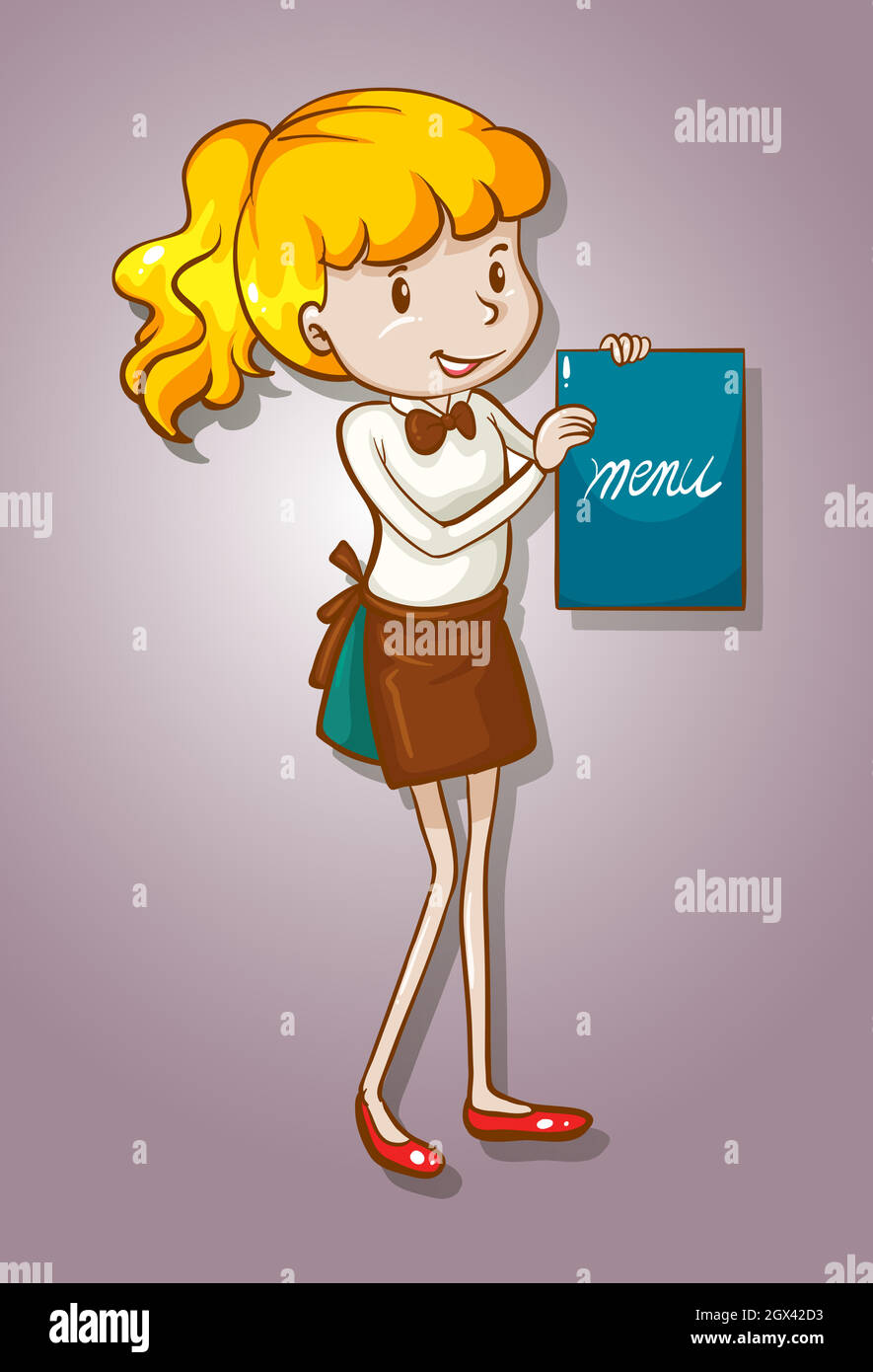 Waitress holding a menu Stock Vector Image & Art - Alamy